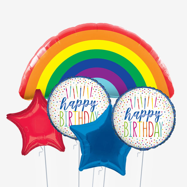 Rainbow Birthday Balloons | Box Balloons | Helium Balloon Delivery