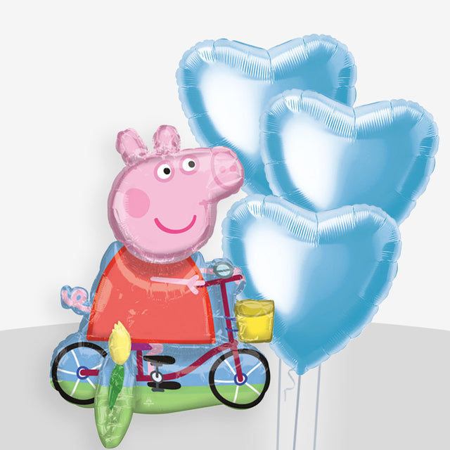 Peppa Pig & Hearts Balloons | Box Balloons | Helium Balloon Delivery